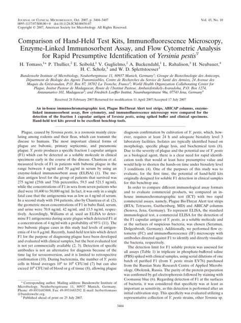 Pdf Comparison Of Hand Held Test Kits Immunofluorescence Microscopy Enzyme Linked
