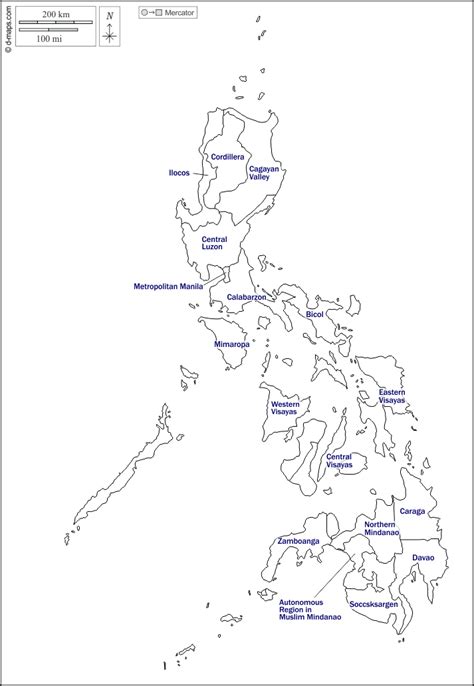 Printable Blank Map Of The Philippines