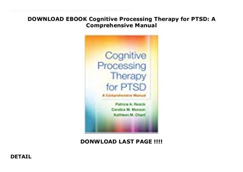Download Ebook Cognitive Processing Therapy For Ptsd A Comprehensive