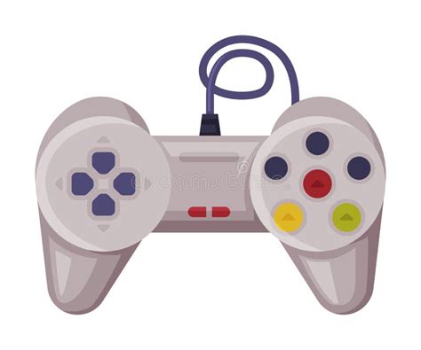Game Controller Joystick Of Modern Game Console Video Game Accessory Device Cartoon Vector