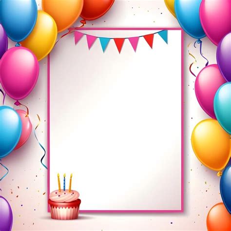 рамка приглашения на вечеринку дня рождения вертикальный фон пустое место для копирования текста