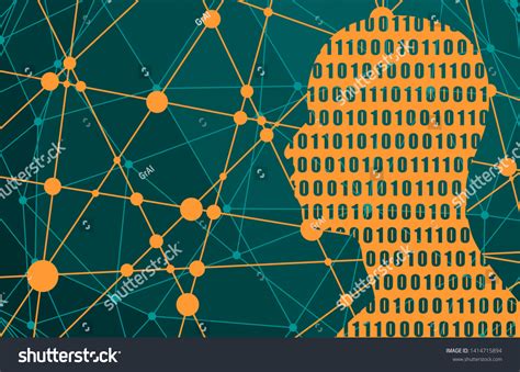 Silhouette Man Head Textured By Binary Stock Illustration 1414715894 Shutterstock