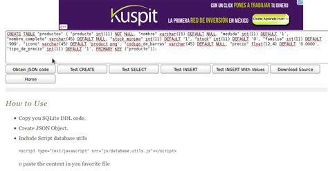 Sipakal Convert Sqlite Ddl Script To Json Object