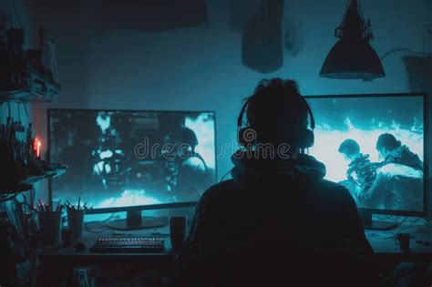 Hacker In Black Hoodie Hacking And Internet Security Concept Generative Ai Stock Illustration