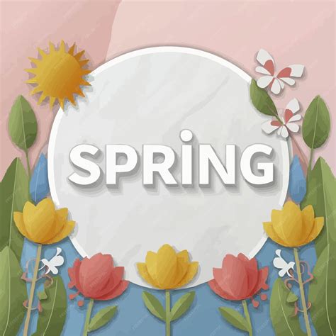 premium vector hello spring landscape in colorful paper style