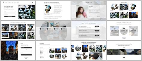 웹 사이트 디자인 프리젠 테이션 포트폴리오를위한 벡터 템플릿 삼각형 프리젠 테이션 슬라이드 전단지 전단지 브로셔 커버삼각형 패턴