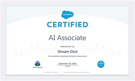 Shivam Dixit On Linkedin Salesforce Ai Machinelearning Certification Trailhead Success