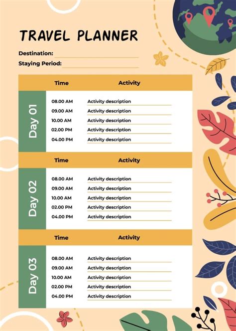 Plantillas Gratuitas De Planificador De Itinerarios Para Editar Wepik