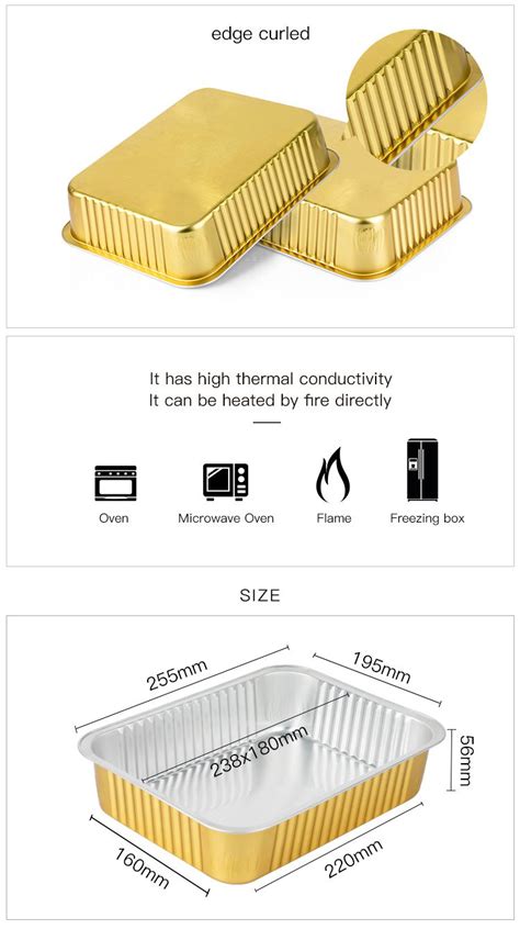 Rectangular Sealable Aluminum Foil Container Ablpack