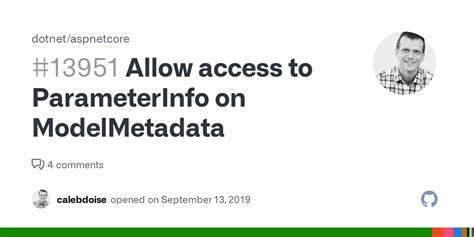Allow Access To Parameterinfo On Modelmetadata · Issue 13951 · Dotnet