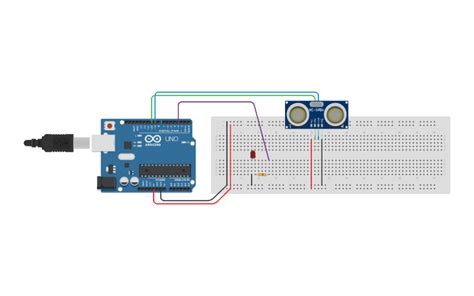 Circuit Design Ejemplo Sensor Ultrasonico Tinkercad