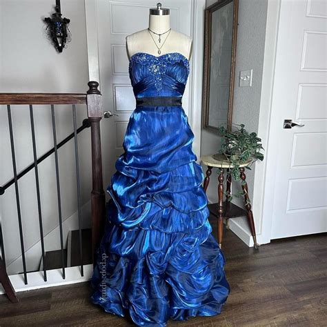 Vintage Early 2000s Formal Beaded Prom Dress Full Depop