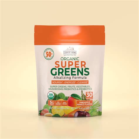Super Greens Powder Pineapple Mango Country Farms