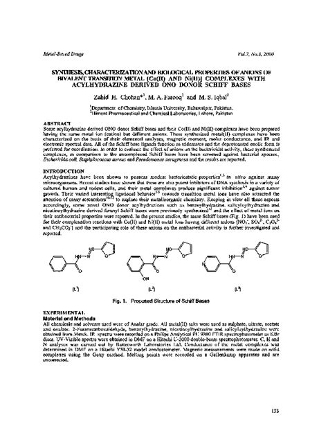 Pdf Synthesis Characterization And Biological Properties Of Cobalt Ii Complexes Of 1 10