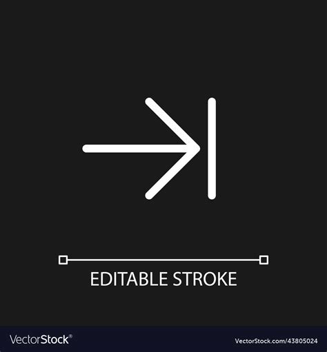 Next Step Pixel Perfect White Linear Ui Icon Vector Image