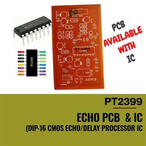 Pt2399 Echo Pcb With Pt 2399 Dip 16 Cmos Echo Delay Processor Ic For Diy Amplifier Electronic