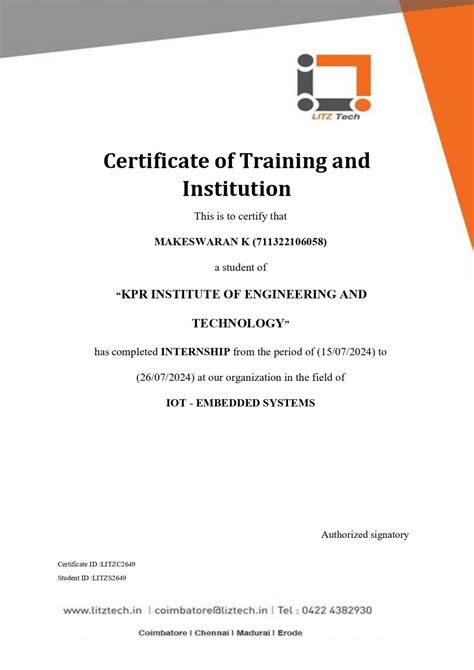 Makeswaran K On Linkedin Iot Embeddedsystems Internship Litztech Learning
