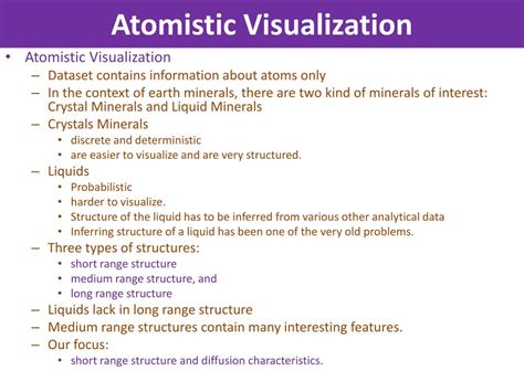 Ppt Atomistic Visualization On The Fly Data Extraction And Rendering