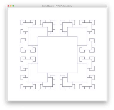 Stacked Squares Fractal Source Code Python And Turtle