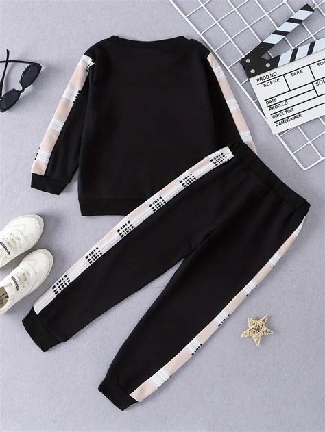 2 бр Облекло за момче с цветен принт с букви комплект Temu Bulgaria