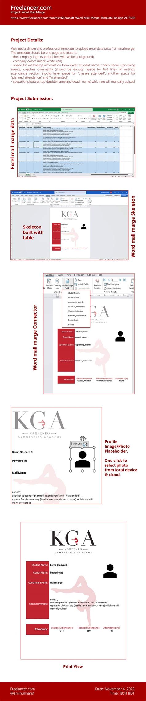Entry 76 By Aminulmaruf For Microsoft Word Mail Merge Template Design