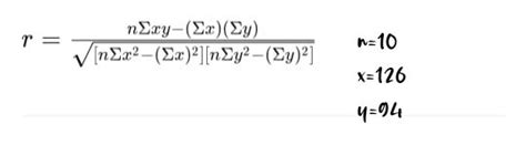 Calculate The Correlation Coefficient R Using The Formula R Frac N