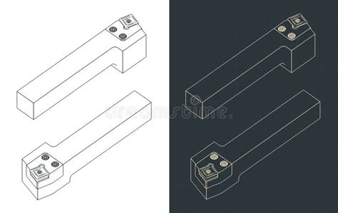Lathe Isometric Drawings Stock Vector Illustration Of Steel 193252063