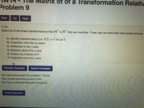 solved select all of the linear transformations from r 3 to