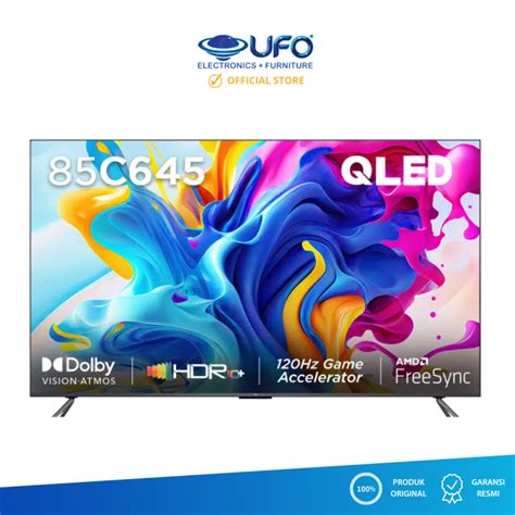 TCL L85C645 4K QLED HDR 10 Dolby Vision Atmos 120Hz Game Accelerator Google TV Lazada Indonesia