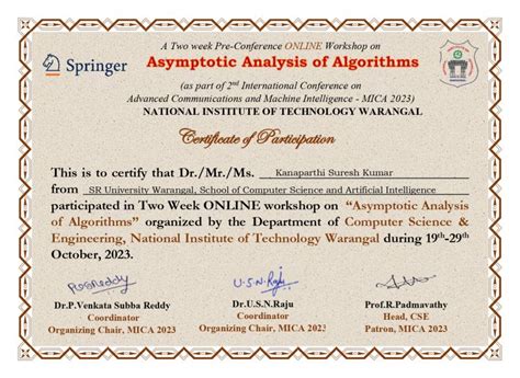 fdp on asymptotic analysis algorithm aaa organized by cse nitw