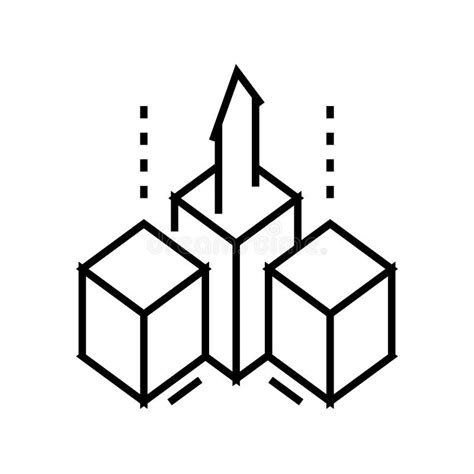 Increasing Data Line Icon Concept Sign Outline Vector Illustration Linear Symbol Stock