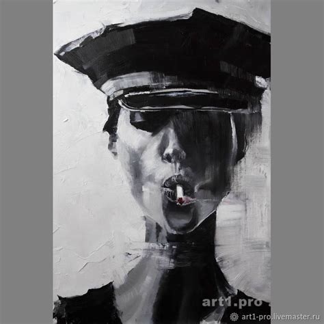 Картина маслом Интерьерная картинаНюЭротика черно белая Девушка на