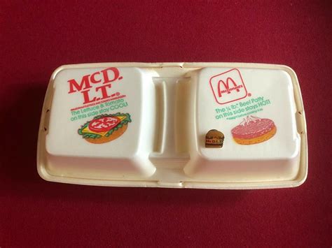 1984mcdonaldsunused Mcdlt Styrofoam Container W Employee Pin