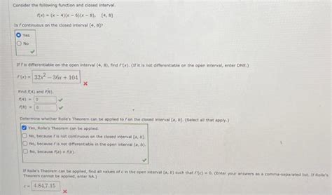 Consider The Following Function And Closed Interval Chegg