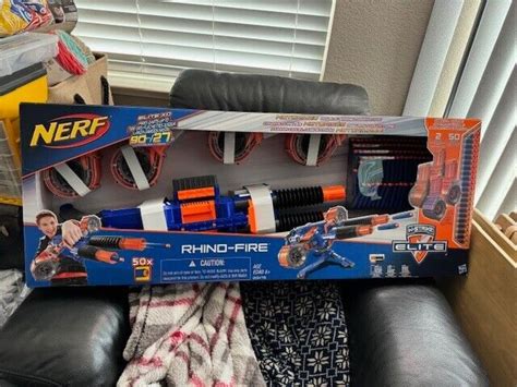Nerf N Strike Elite Blue Rhino Fire Blaster With 100 Darts For Sale