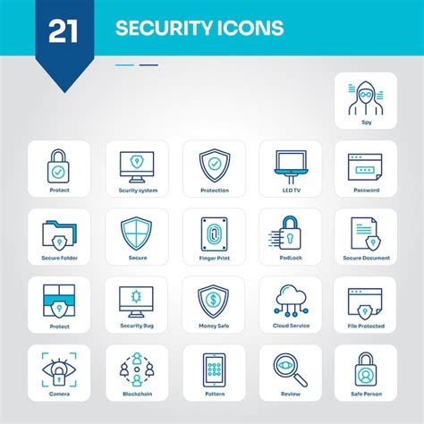 premium vector security icons collection set of lock shield