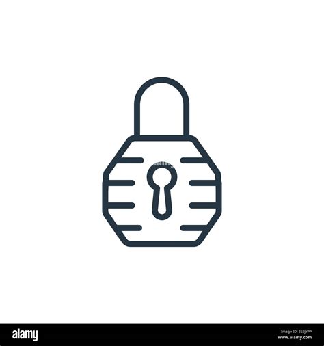Padlock Outline Vector Icon Thin Line Black Padlock Icon Flat Vector