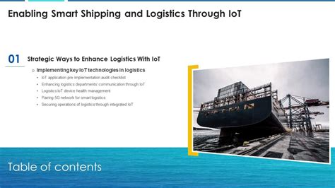 Enabling Smart Shipping And Logistics Through Iot Table Of Contents Ppt Sample