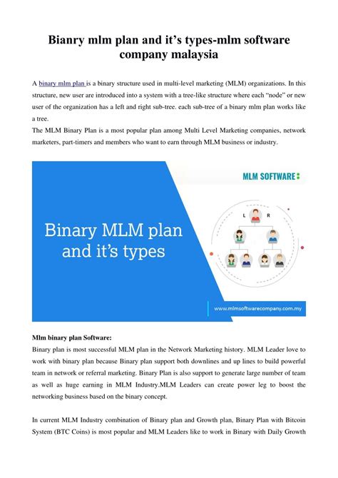 PPT Binary Mlm Plan And It S Types Mlm Software Company Malaysia PowerPoint Presentation ID