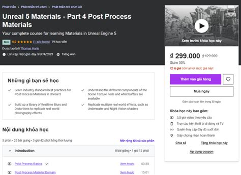 Udemy Unreal 5 Materials Part 4 Post Process Materials Shop Assets 3d