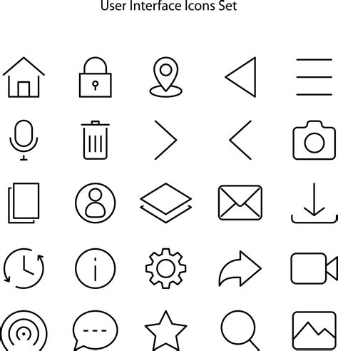 User Interface Icons Set Isolated On White Background User Interface Icon Thin Line Outline