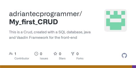 Github Adriantecprogrammermyfirstcrud This Is A Crud Created