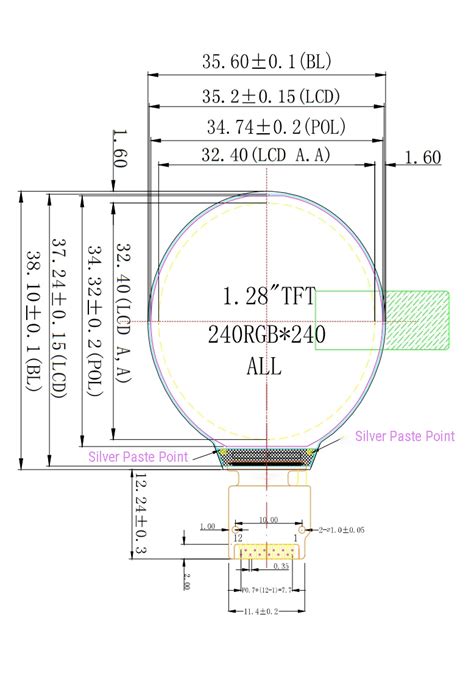 128 Inch Round Lcd Module Gc9a01 240x240 Lcd Display Er Dis12824l