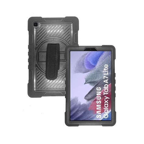 Capa Silicone Anti Choque Samsung Galaxy Tab A7 Lite Hand Strap Preta