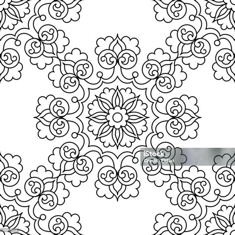 매끄러운 벡터 플로럴 패턴 꽃의 검은 스트로크 그림 디자인 직물 직물 표지 광고 배너를위한 세련된 벽지 얇은 선 배경입니다 0