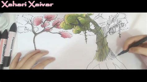 Tutorial How To Draw Trees I Tree Drawing Drawings Blending Markers