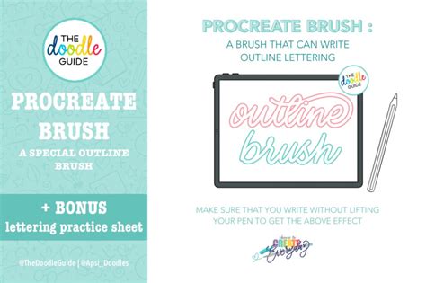 Outline Brush For Procreate By The Doodle Guide TheHungryJPEG