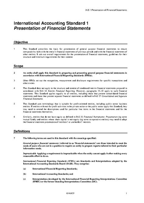 Lecture 17a Ias 1 Financial Statement Analysis F 401