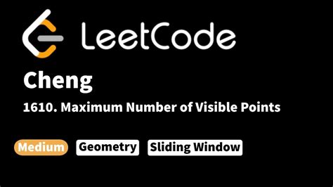 Leetcode 1610 Maximum Number Of Visible Points Youtube