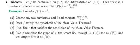Solved Theorem Let F Be Continuous On Ab And